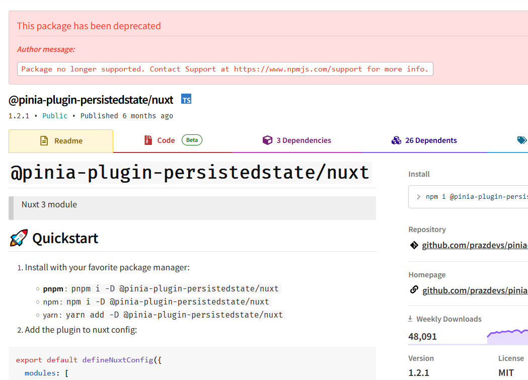 Nuxt3 を使ったアプリの pinia-plugin-persistedstate アップデートメモ #Pinia - Qiita