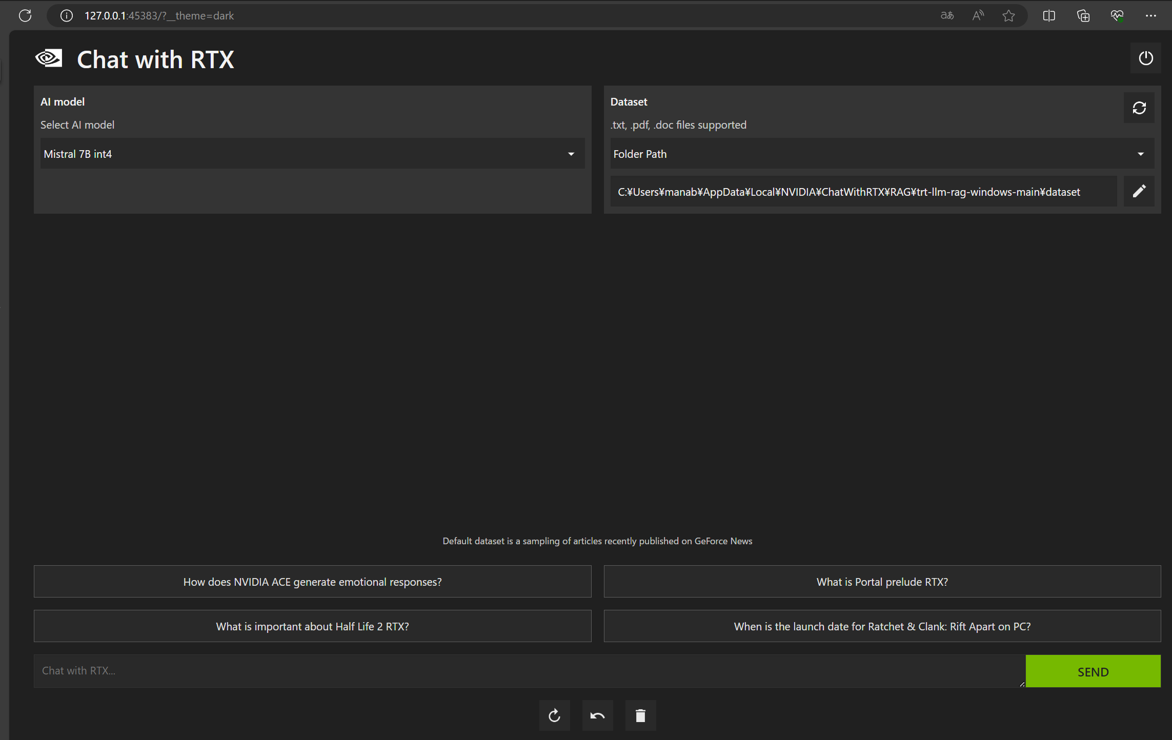 ローカル PC 上で動作する AI チャット（NVIDIA Chat With RTX）をインストールして遊んでみた #Python - Qiita