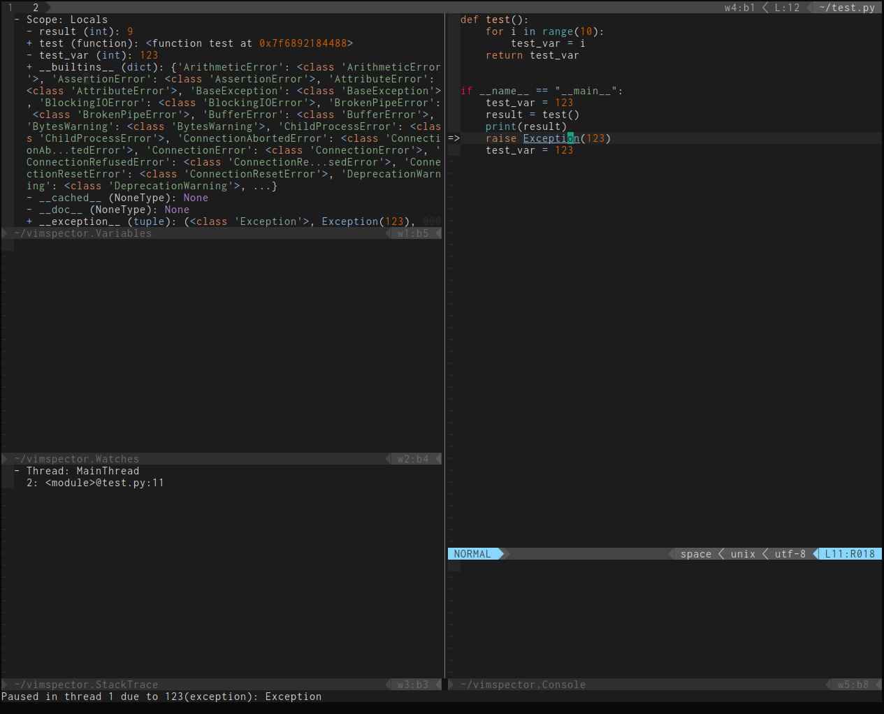 VimでIDEのようなデバッグが可能になるvimspectorの紹介 #debug - Qiita