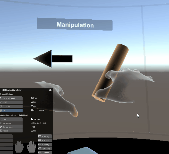 【Meta Quest】XR Interaction Toolkitのサンプルにおいて、XR Device Simulator利用時にハンド ...