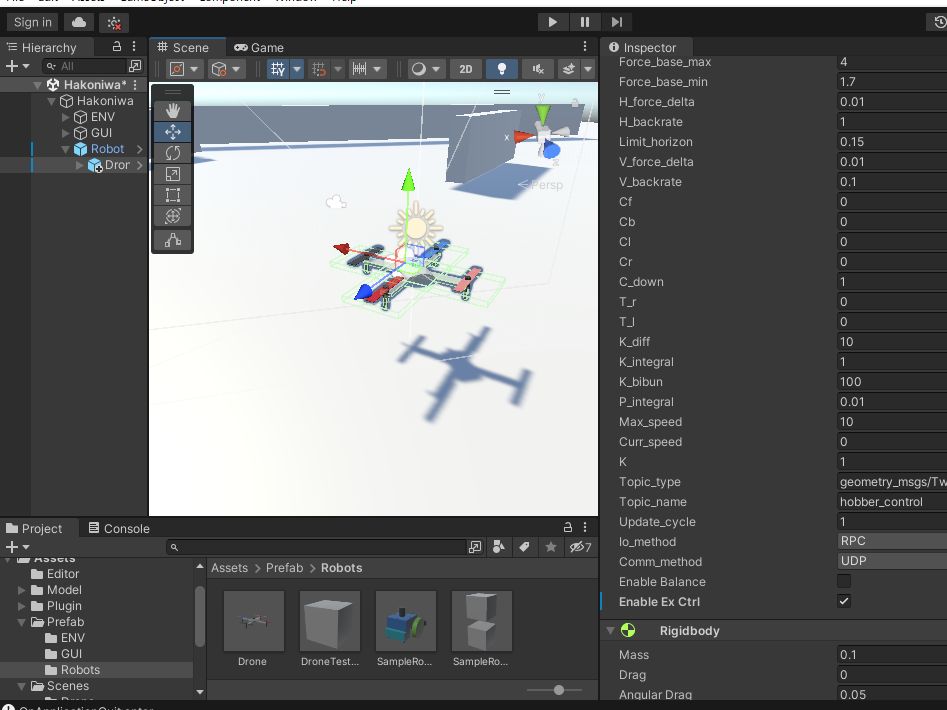 Unity＋Python＋箱庭で自作ドローンを動かしてみる！ #TOPPERS - Qiita