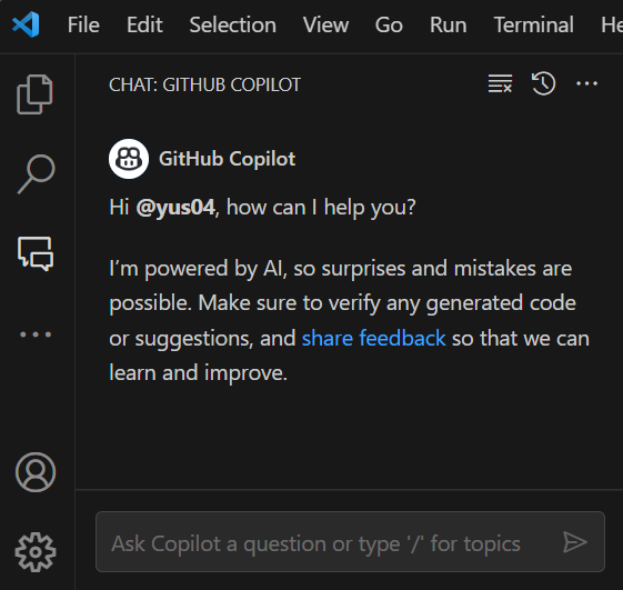 GitHub Copilot chatの始め方と使い方をまとめた #VSCode - Qiita