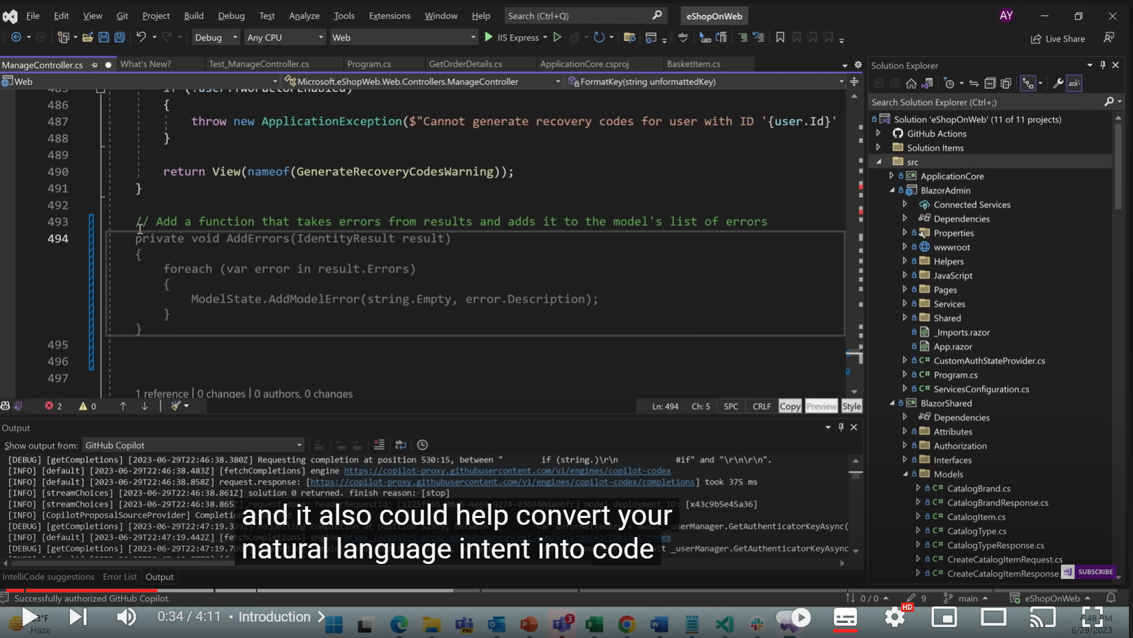 Visual Studio 2022 への GitHub Copilot 導入動画(4分間)の和訳メモ #githubcopilot - Qiita