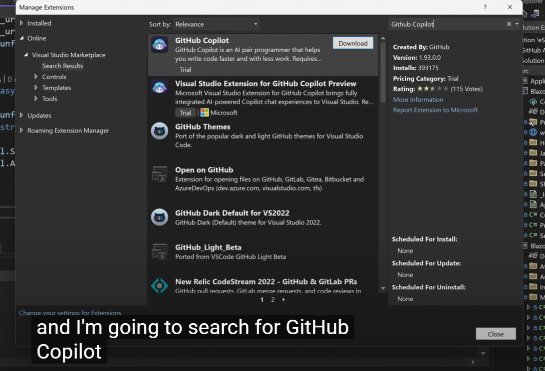 Visual Studio 2022 への GitHub Copilot 導入動画(4分間)の和訳メモ #githubcopilot - Qiita