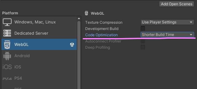 【unity】unity2022 3 1f1 での Webgl ビルド時間について Unity1week Qiita