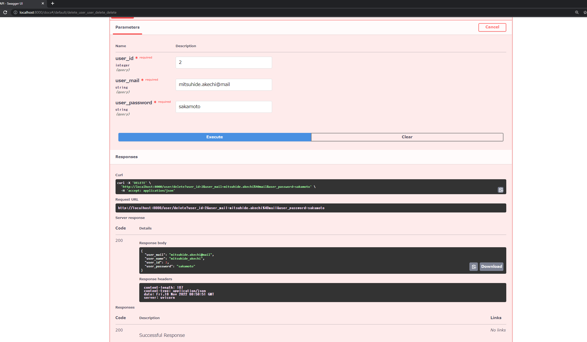 初心者が、docker上で、fastapi経由でpostgresにデータの追加、更新、削除を行ってみた。 Python Qiita