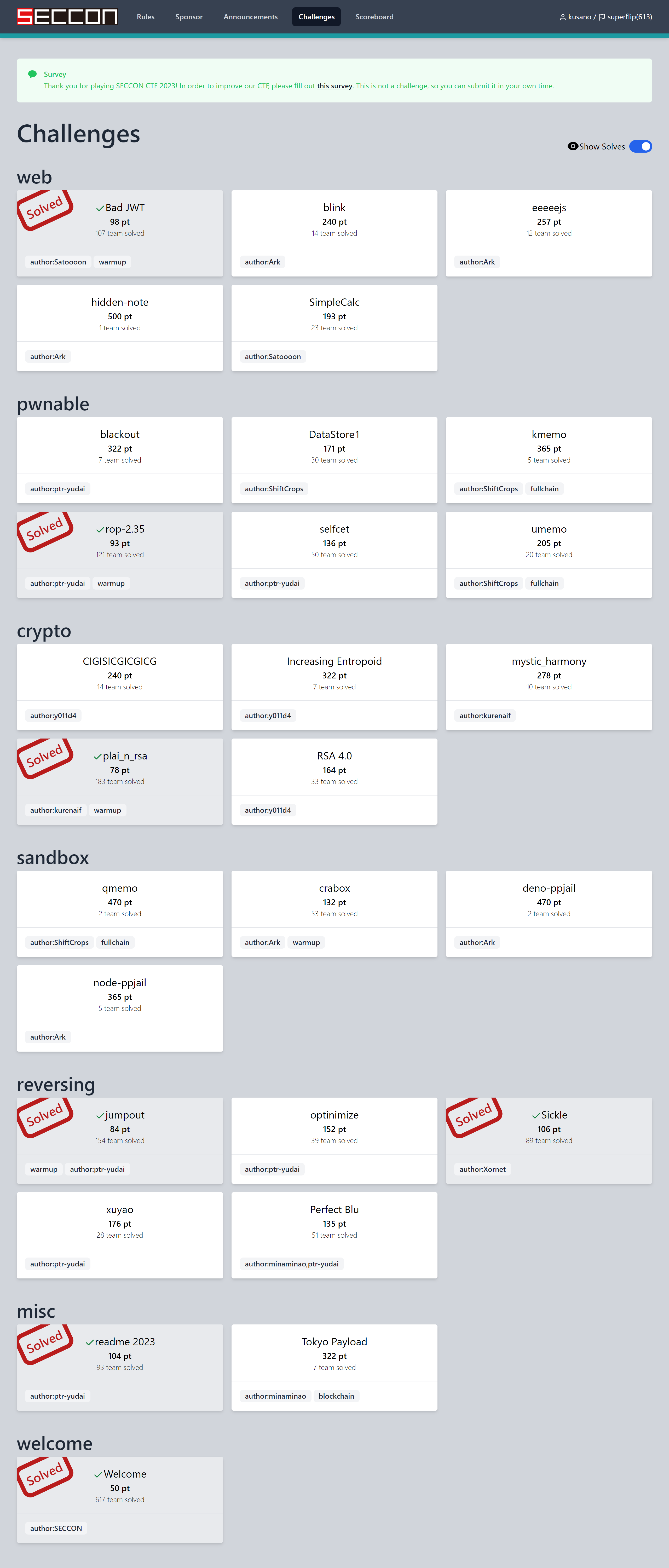 SECCON CTF 2023 Quals writeup #CTF - Qiita