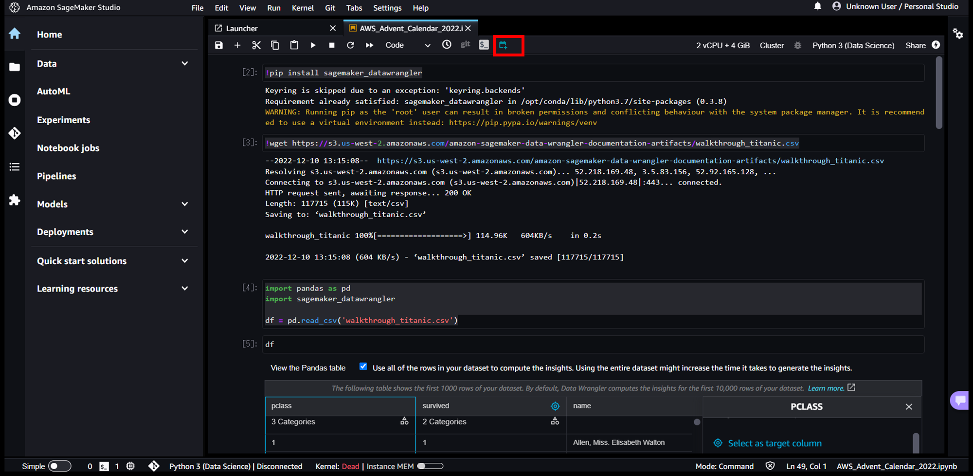 Amazon SageMaker Notebooksの新機能（built-in data preparation capability ...