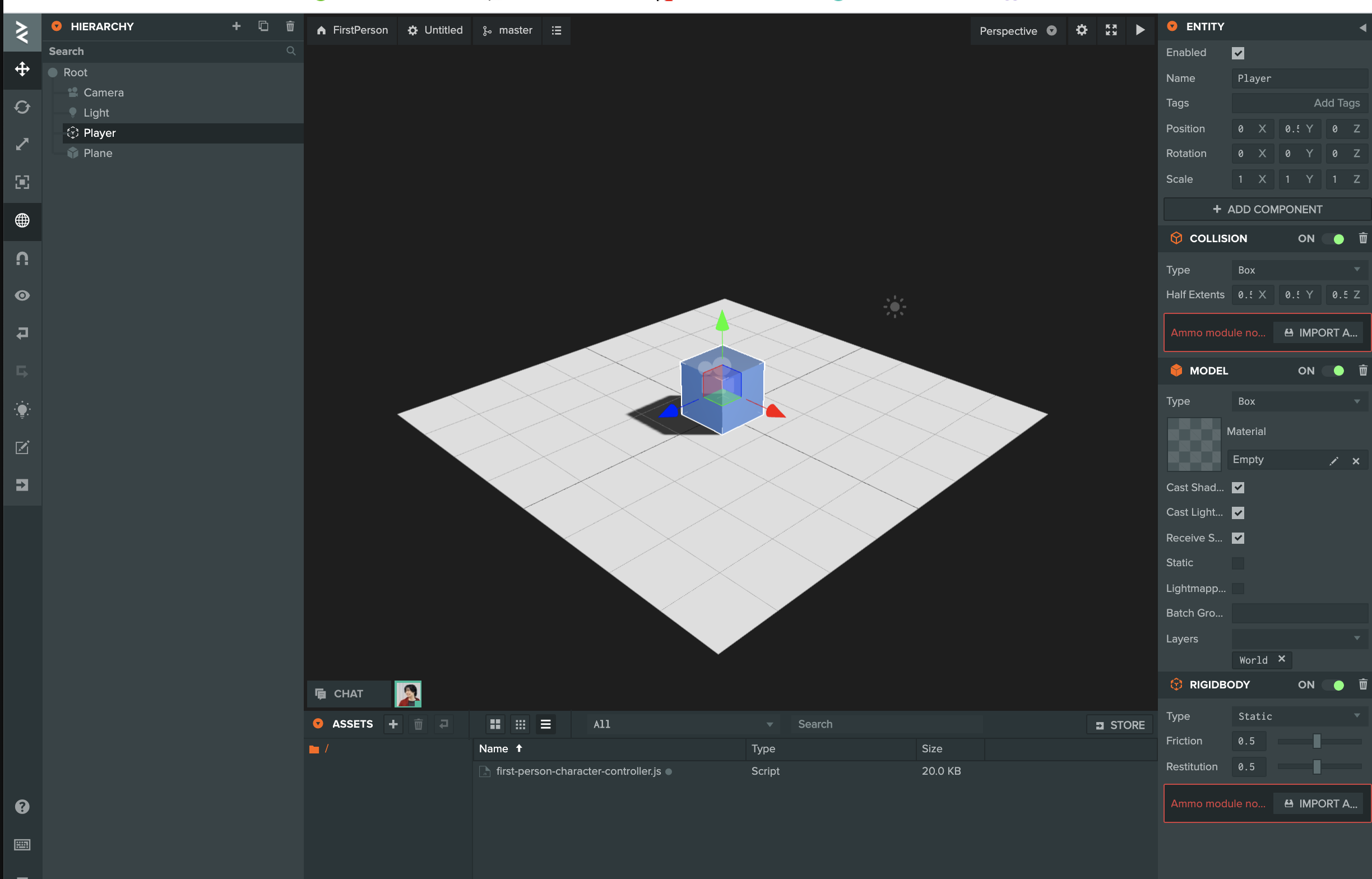 【JavaScript】 PlayCanvasの公式サンプルを使ってモバイル・デスクトップで動く一人称視点の空間を作る【WebGL】 #ゲーム - Qiita