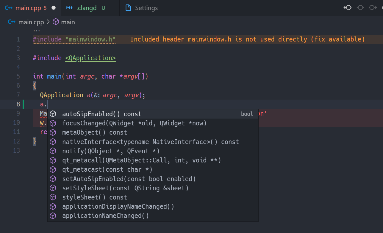 Qt WidgetsプロジェクトでVisual Studio Codeのclangdの補完機能を有効にする方法 #VSCode - Qiita