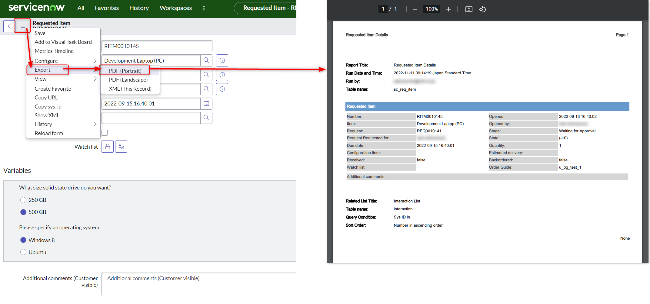【ServiceNow】リクエストアイテムの変数もまとめて印刷・PDF化する方法 #ServiceNow小ネタ - Qiita