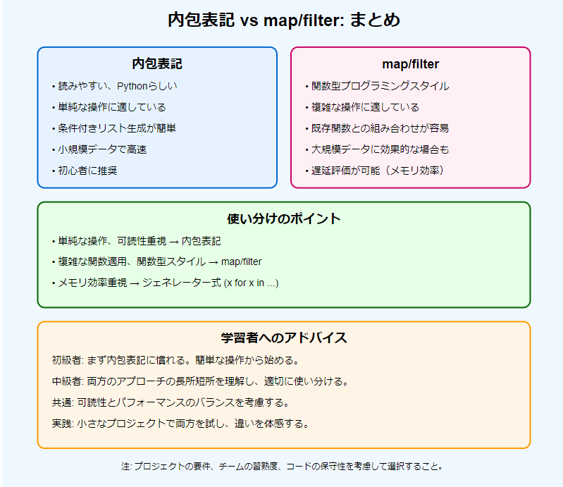 Python 内包表記 vs map/filter: どちらを使うべきか #最適化 - Qiita