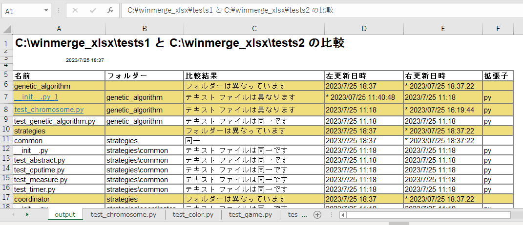 Winmergeでフォルダ差分を出してexcelにまとめるまでをpythonで自動化・改 Pywin32 Qiita 