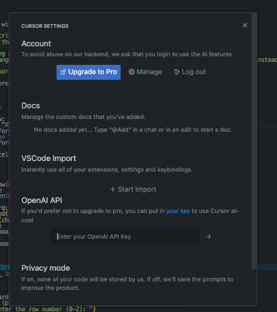 CursorでOpenAI API Keyを使う設定 #VSCode - Qiita