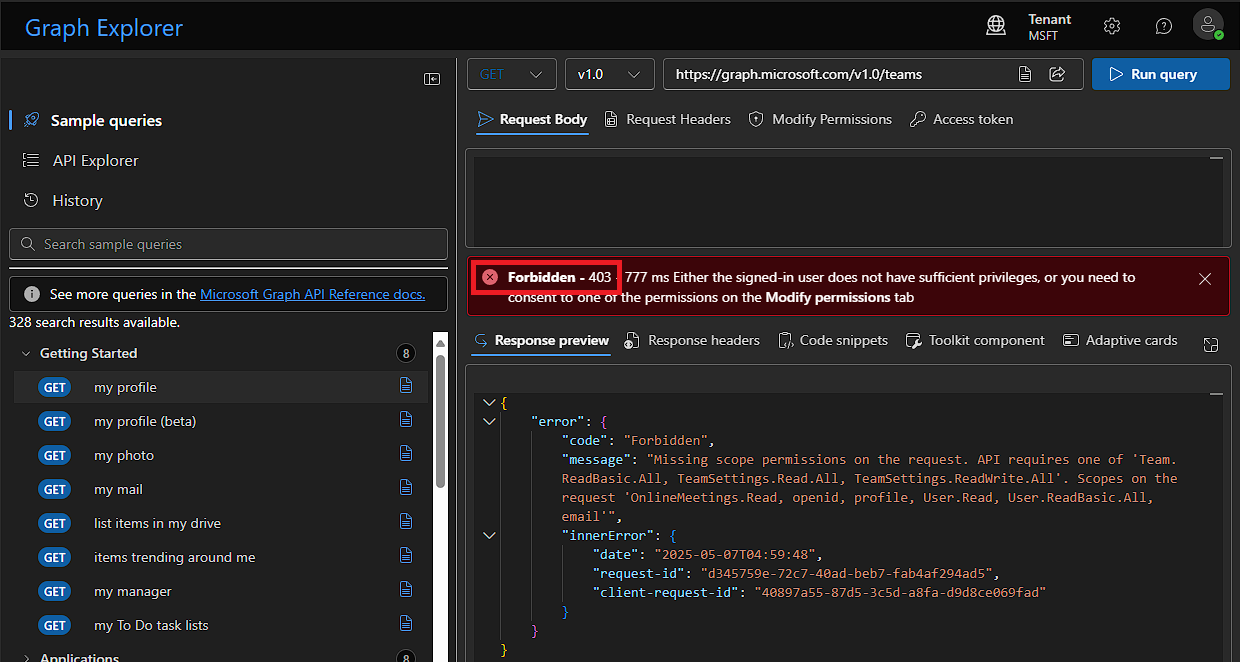 【GraphAPI】Graph Explorer (1)：基本的な使い方 #Microsoft365 - Qiita