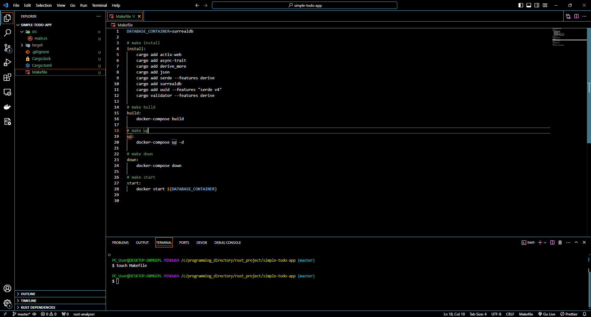 Windows11環境でMakefileを使ってmakeコマンドを実行する方法 + 実例 (Docker) #chocolatey - Qiita
