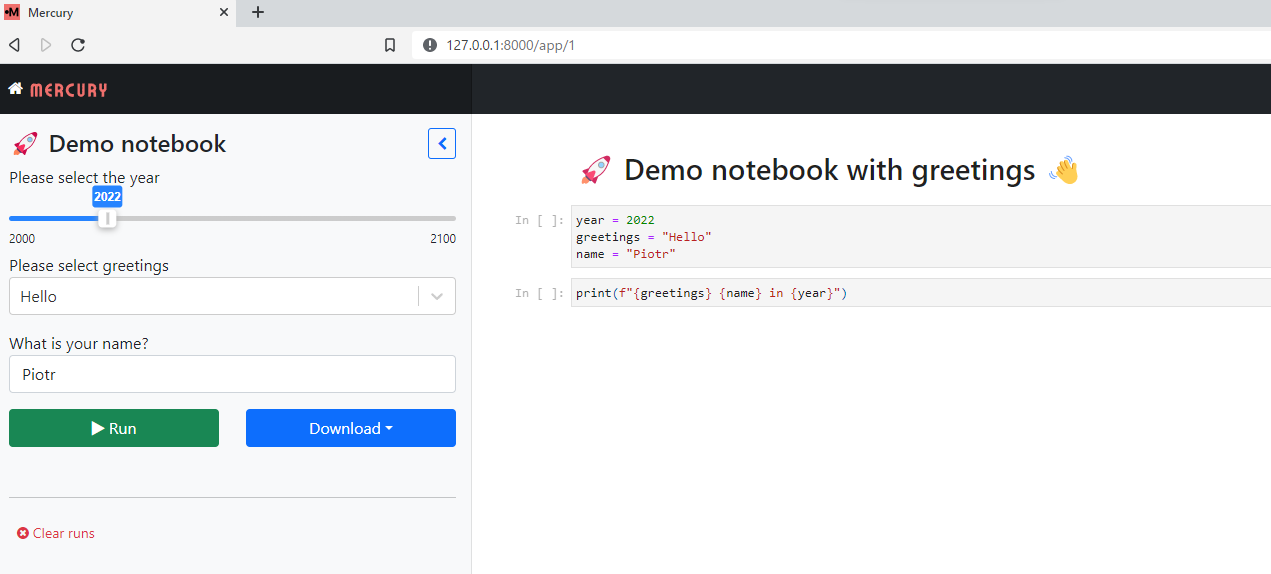 [python]Jupyter-Notebookを秒でWebアプリ化するパッケージMercuryの使い方 #Python - Qiita