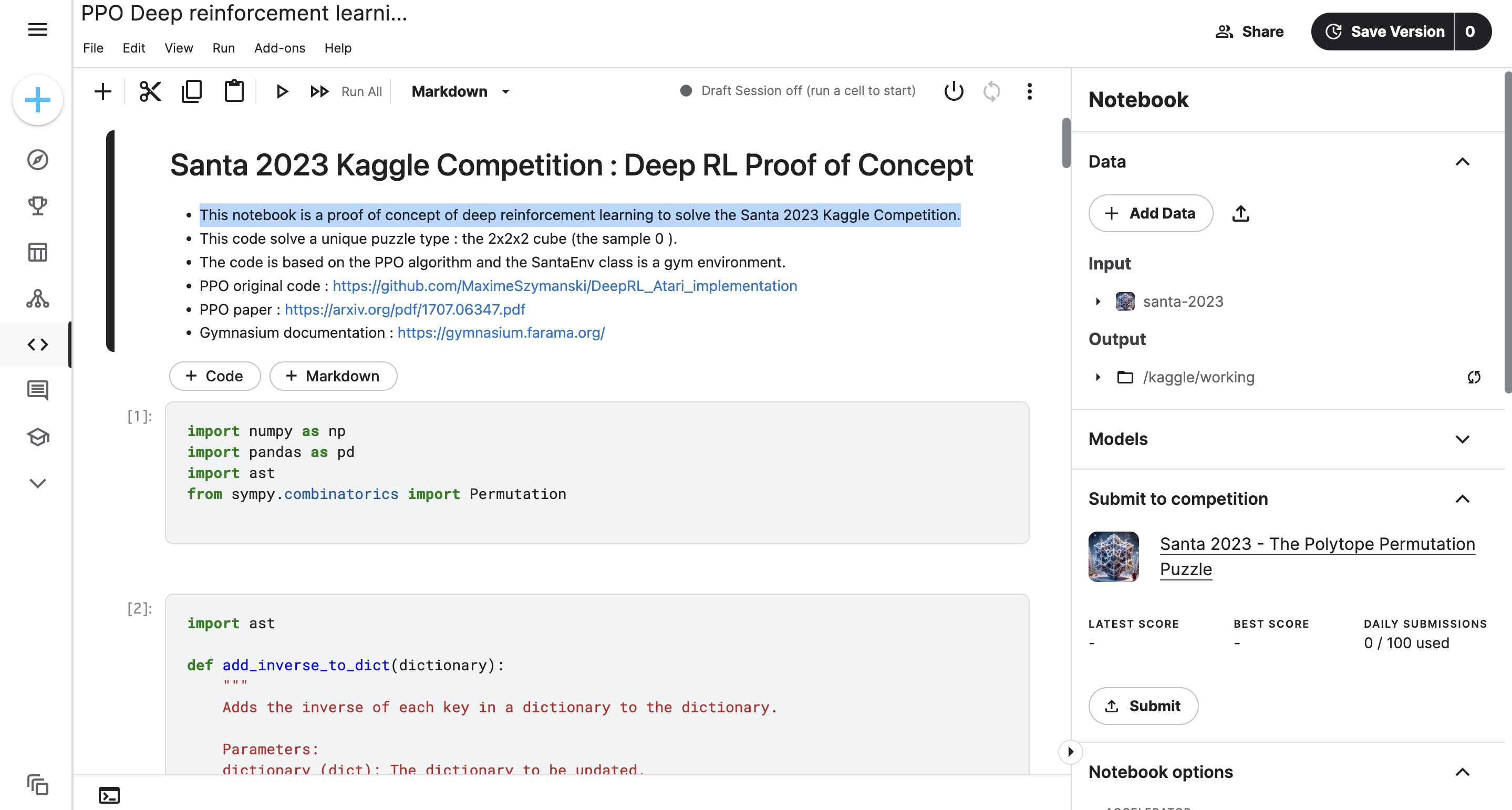 Kaggle環境の構築方法(GPUなし) #Python - Qiita