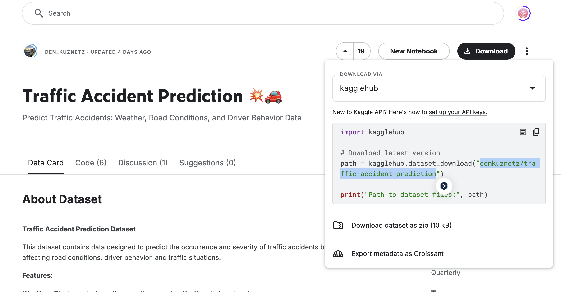 [ほぼCLI]Kaggleからデータをダウンロード/Kaggleへデータをアップロード #Python - Qiita