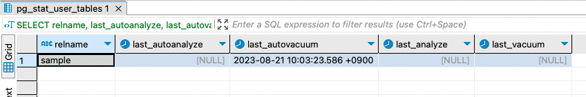 【Postgre】DB(スキーマ/テーブル)が最後に更新された日時を調べる方法(AnalyzeやVacuumとは？) #PostgreSQL - Qiita