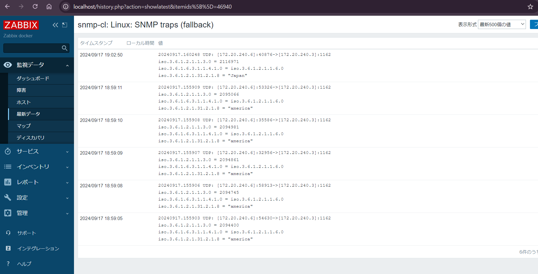SNMPトラップをZabbixで捕捉する in Dockerネットワーク #zabbix - Qiita