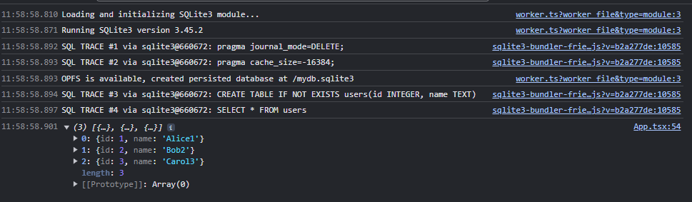 SQLiteをブラウザ上(WebWorker)で実行するサンプル(React+vite+comlink) #wasm - Qiita