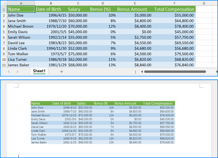 Pythonを使用してExcel表をWord文書に挿入する #テーブル - Qiita