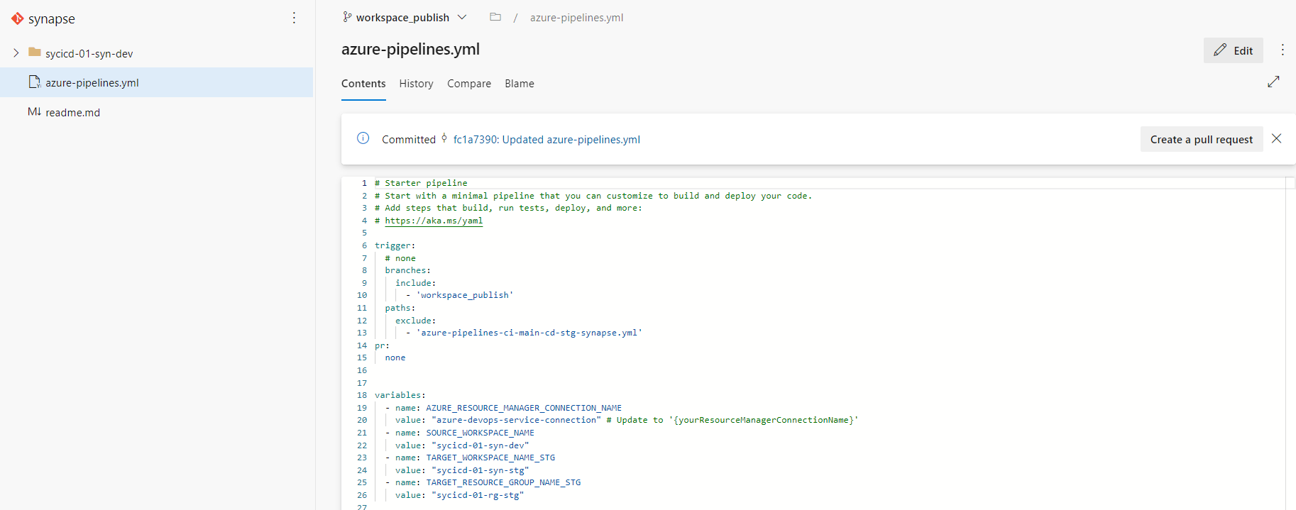Azure Synapse Analytics workspace成果物の Azure DevOps によるCI/CD【基本編(yamlパイプライン)】 #AzureDevOps - Qiita