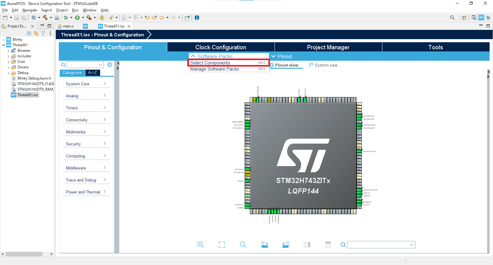 STM32CubeIDEを使ってみよう STM32H7でAzureRTOS編 #stm32h743 - Qiita