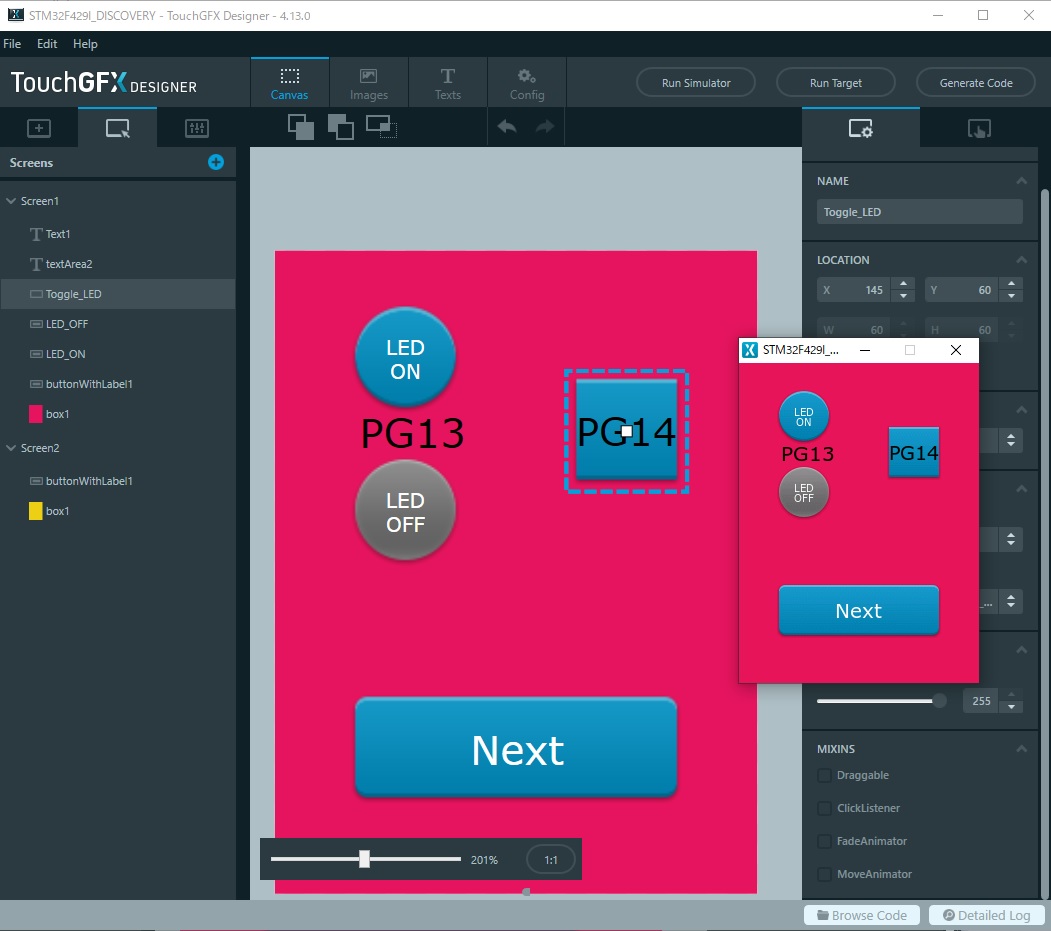 Stm32cubeideでtouchgfxを使おう2 Gui Qiita