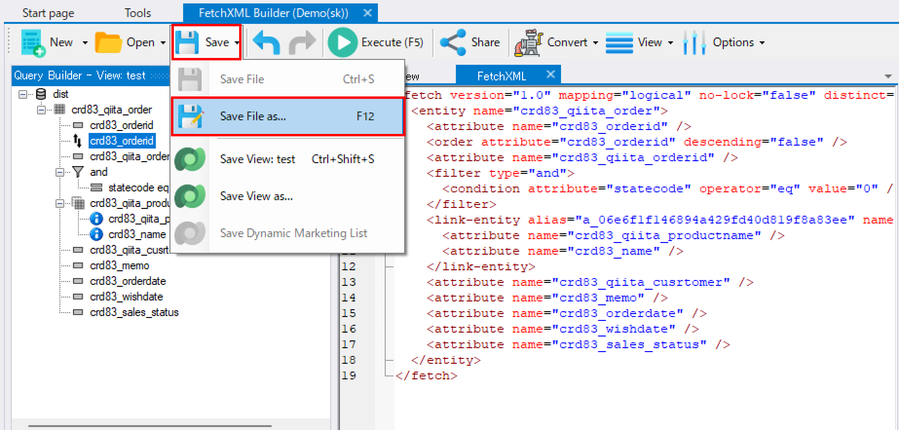 FetchXMLをノーコードで編集する方法 #PowerAutomate - Qiita