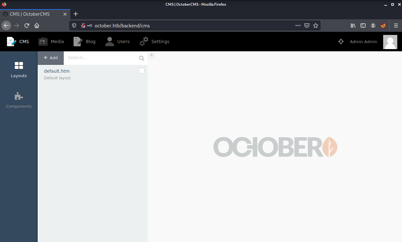 【HackTheBox】October - Walkthrough - #Security - Qiita