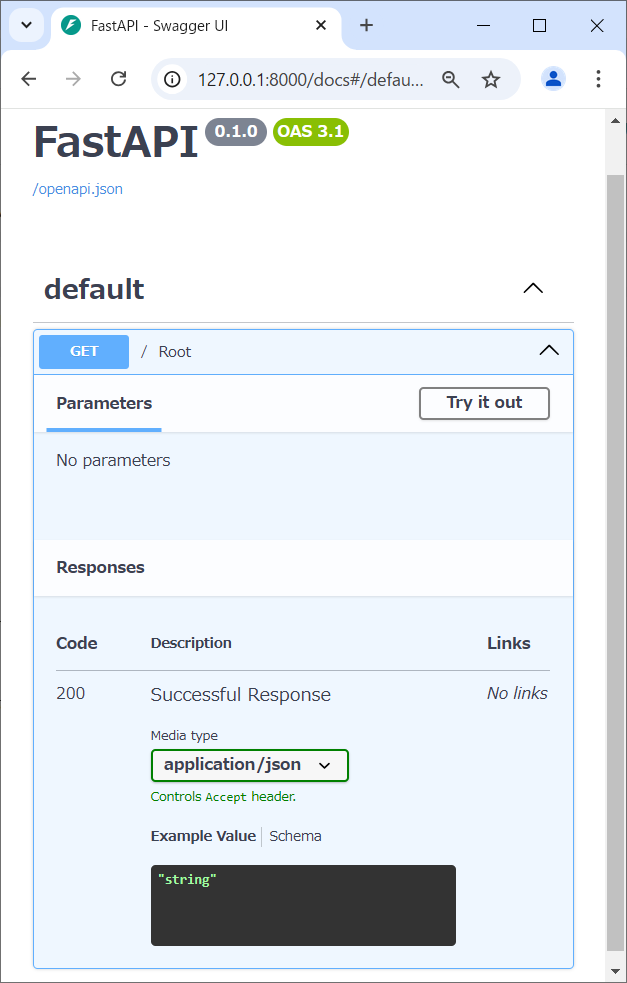 FastAPIによるHello Worldとドキュメント生成、テストの実行 #Python - Qiita