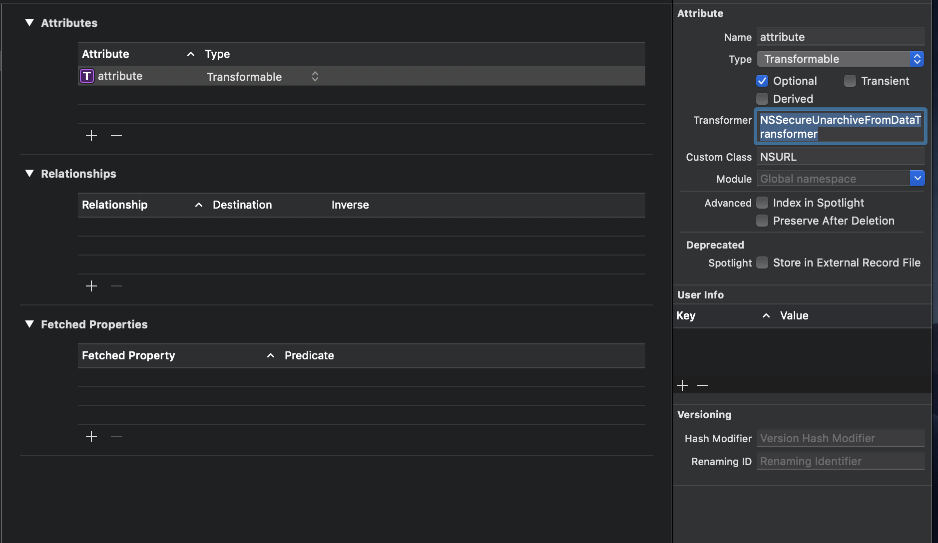 CoreDataでAttributeをTransformableにした際のエラー対処 #Swift - Qiita
