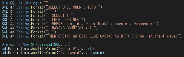 SQLを修正し、TrueやFalseが返ってくるようにする（VB.NET） #SQLServer - Qiita