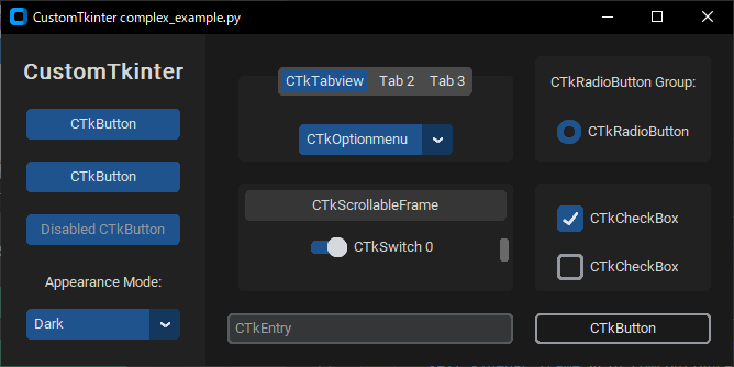 [Python] CustomTkinter ウィジェットプレビューツール #GUI - Qiita