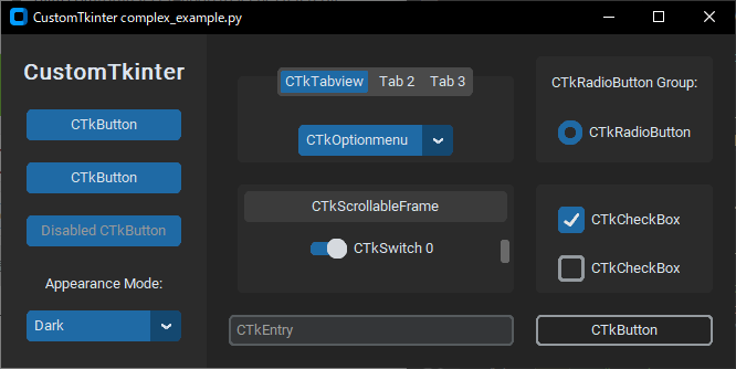 [Python] CustomTkinter ウィジェットプレビューツール #GUI - Qiita