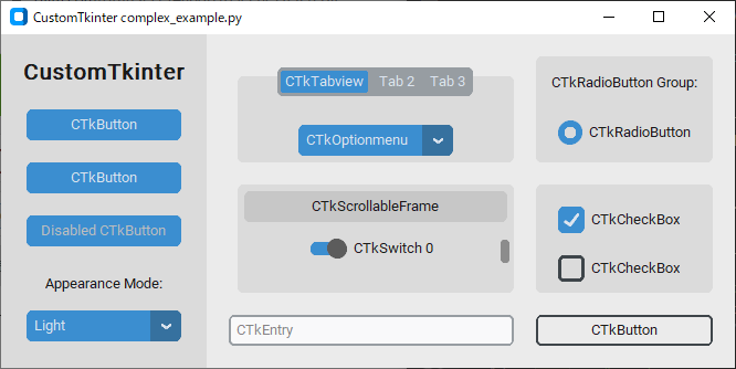 [Python] CustomTkinter ウィジェットプレビューツール #GUI - Qiita
