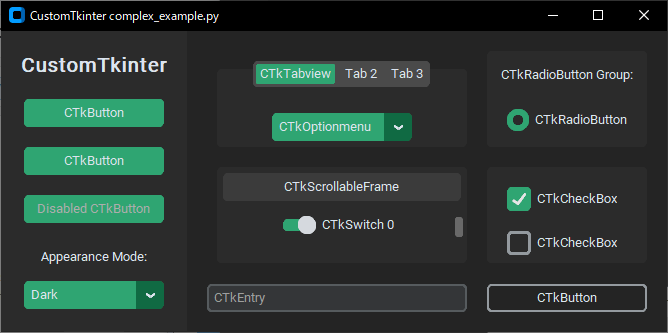 [Python] CustomTkinter ウィジェットプレビューツール #GUI - Qiita