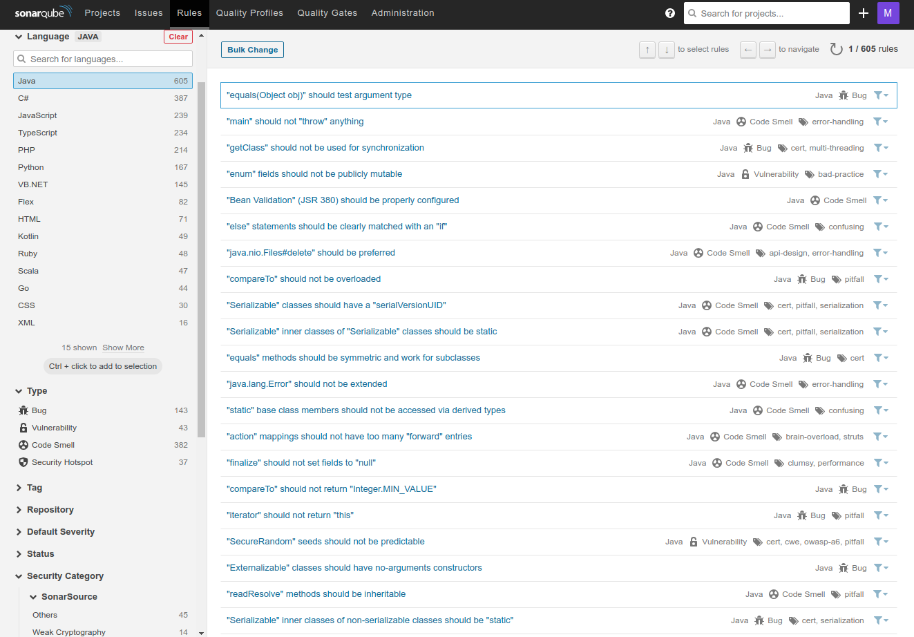 SonarQube（Java）の、ルールの出典を確認したい #Java - Qiita