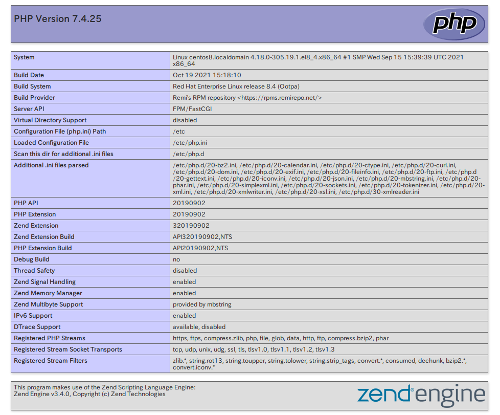 CentOS 8にPHP 7.4をRemi Repositoryからインストールする #PHP7 - Qiita