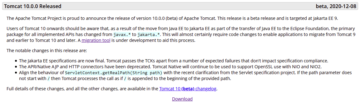 いつかTomcat10を使用する……気になれないパッケージ名変更の闇 #Java - Qiita