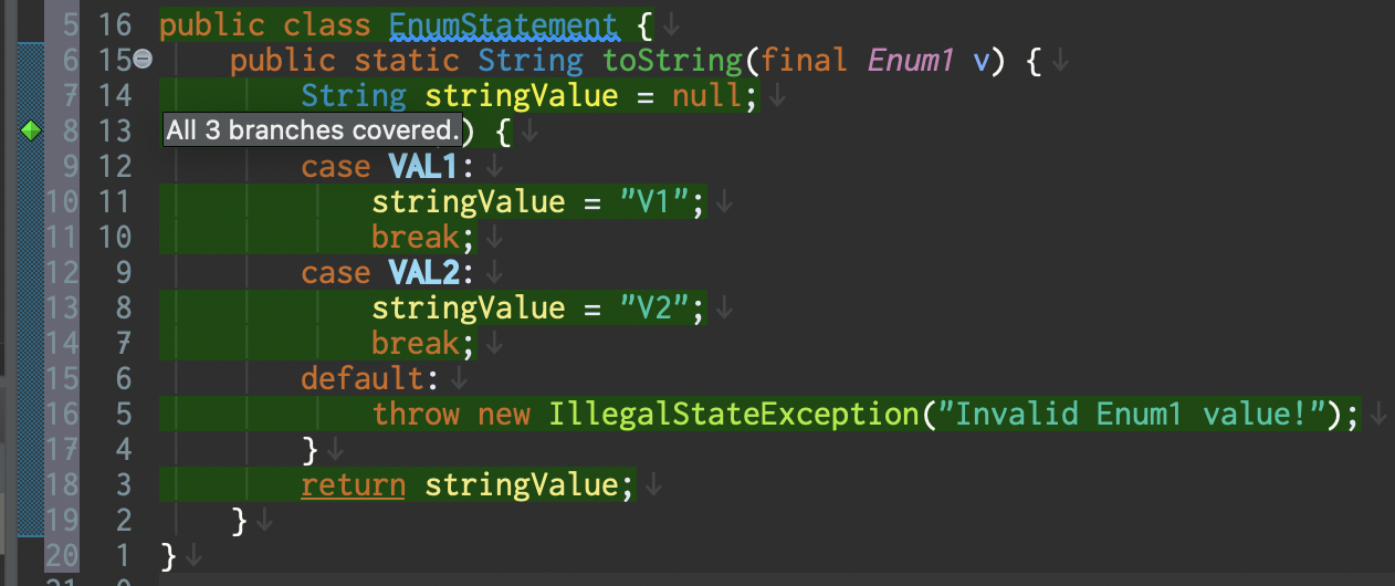 JUnit5 + Mockito で enum を使った switch~case の分岐カバレッジを100%にするUTの書き方 #Java - Qiita