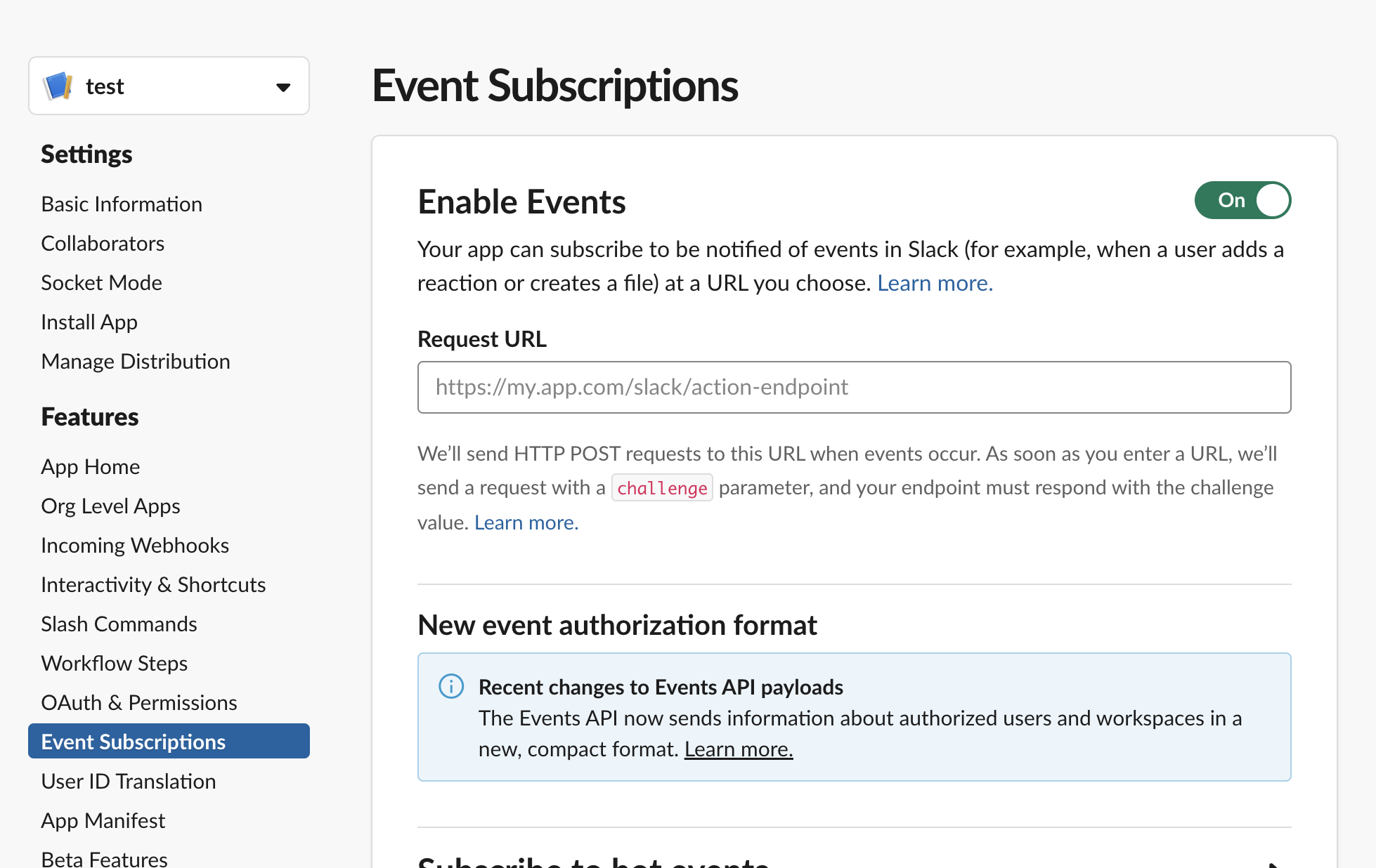 初心者でも分かる「Slack Events API」の使い方 #slackbot - Qiita