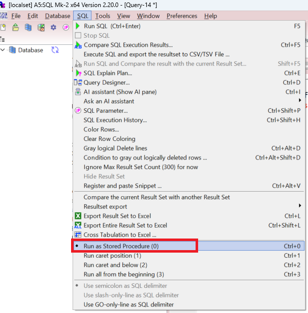 A5:SQL Mk-2でストアドプロシージャの実行 #plsql - Qiita