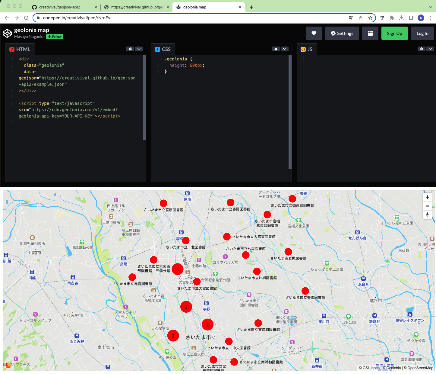 CSV データを変換して地図上にマーカー表示する #geojson - Qiita