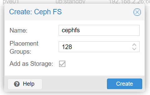 Proxmox VE上でCeph/CephFS環境を作ってみる。 #proxmox - Qiita
