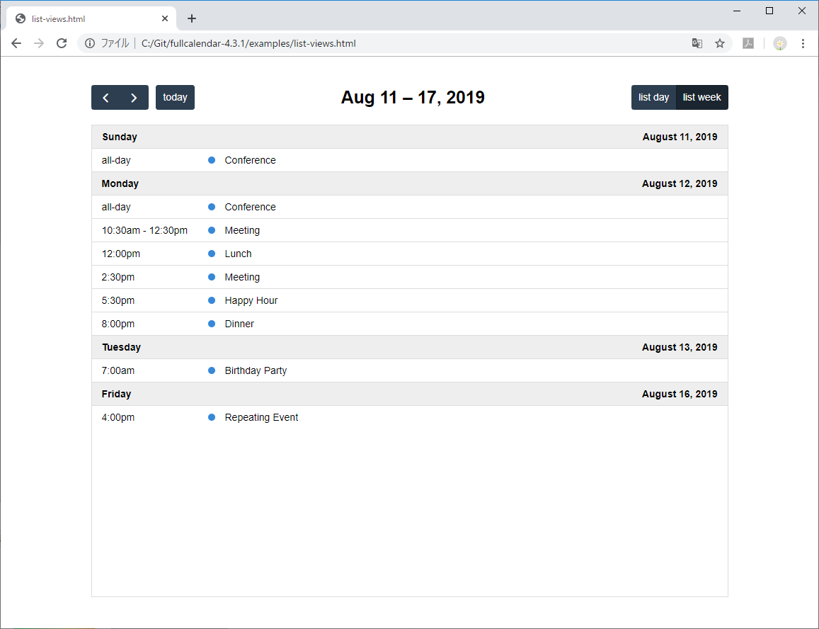FullCalendarの使い方 #JavaScript - Qiita