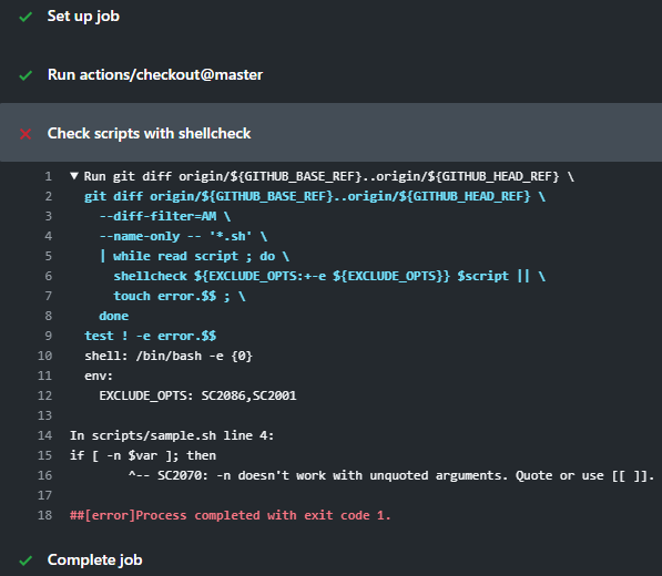 GitHub Actions を用いて Pull-Request で shellcheck をする方法 #GitHubActions - Qiita